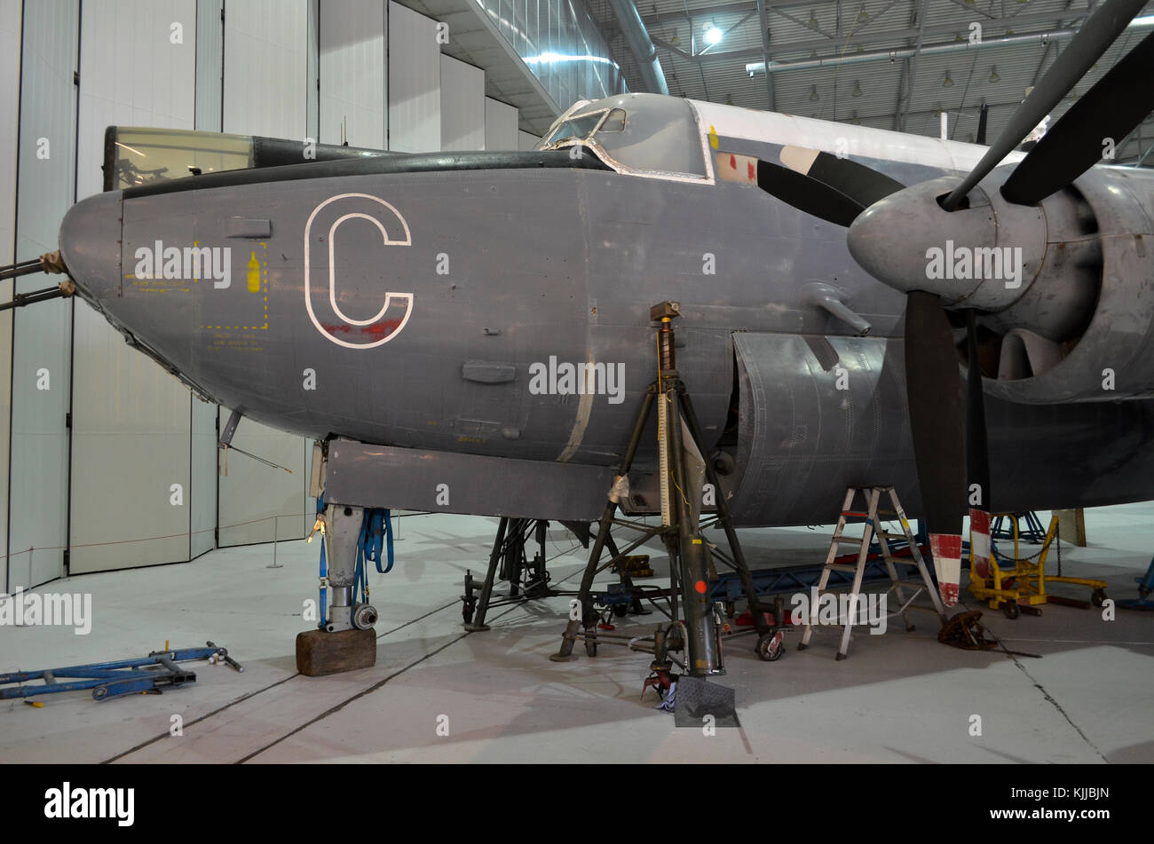 Avro Shackleton MR3/3 in RAF colours undergoing restoration, Duxford ...