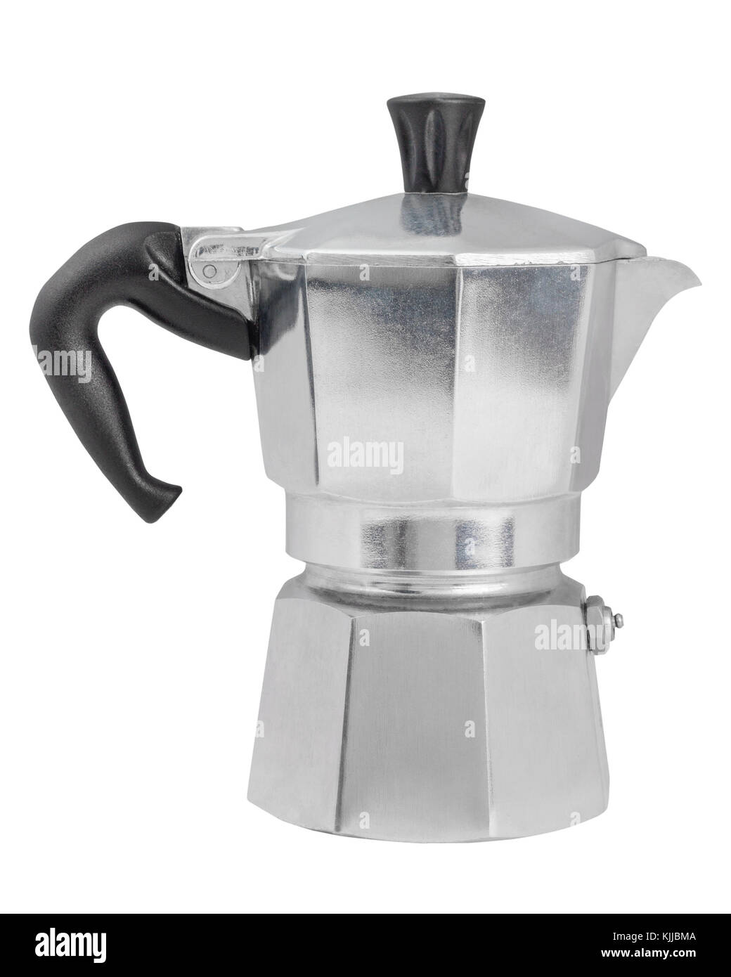Metal geyser coffee pot, isolated on white background Stock Photo - Alamy