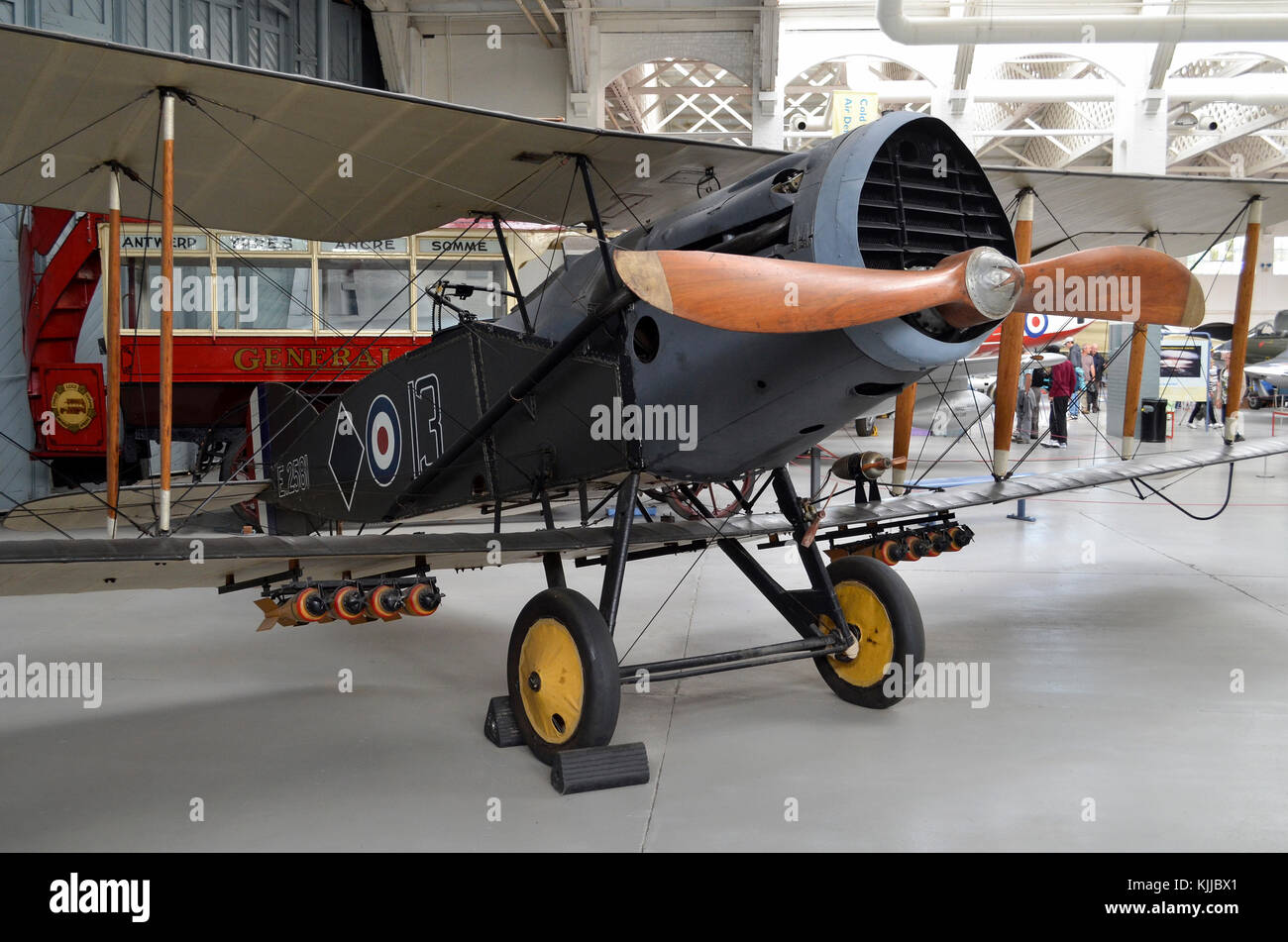 Bristol F2b Fighter WW1 plane, RAF markings, Duxford, UK Stock Photo ...
