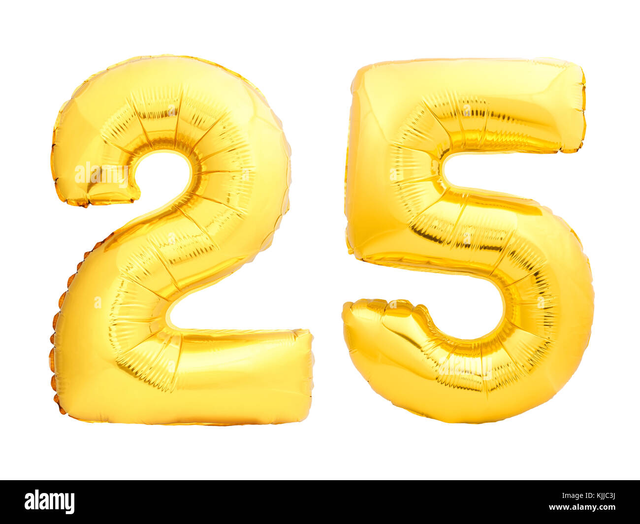 Golden number 25 twenty five made of inflatable balloon Stock Photo - Alamy