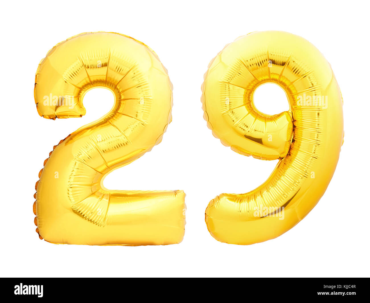 Golden number 29 twenty nine made of inflatable balloon Stock Photo - Alamy