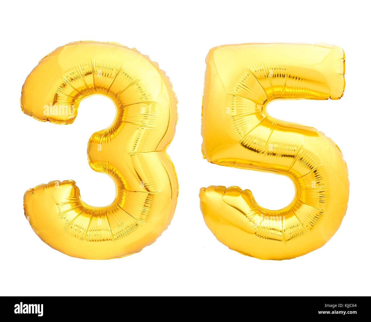 Golden number 35 thirty five made of inflatable balloon Stock Photo - Alamy