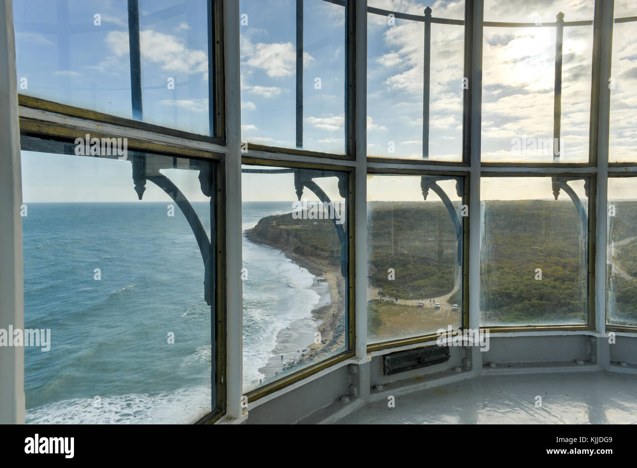 View from the Montauk Point Lighthouse at the edge of Long Island, New ...