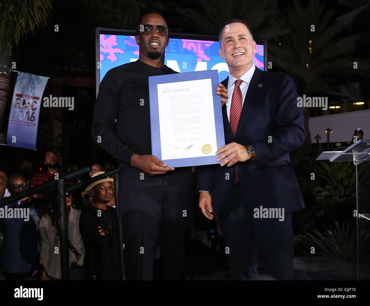 MIAMI BEACH, FL - OCTOBER 13: Sean Combs, Philip Levine at the Kick-Off ...