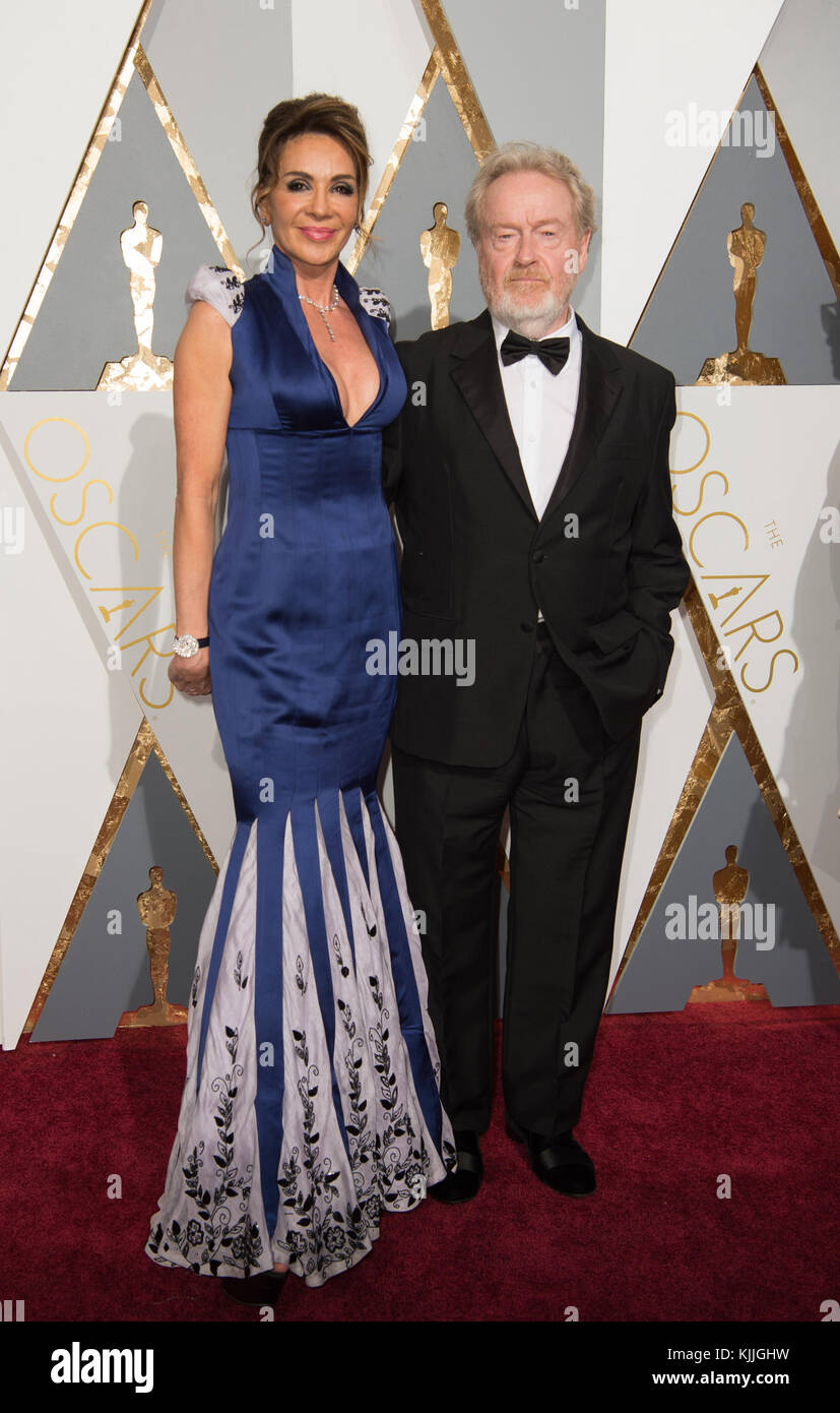 HOLLYWOOD, CA - FEBRUARY 28: Ridley Scott, arrives with wife Sandy ...