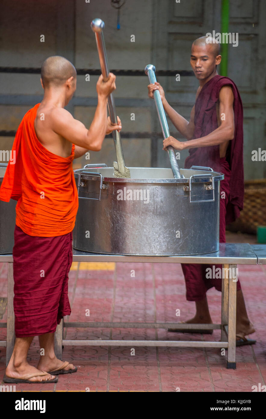 Monks at the Mahagandayon Monastery in Amarapura Myanmar Stock Photo ...