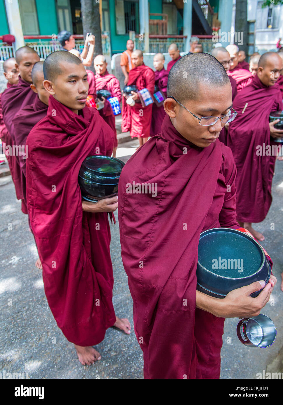 Monks at the Mahagandayon Monastery in Amarapura Myanmar Stock Photo ...