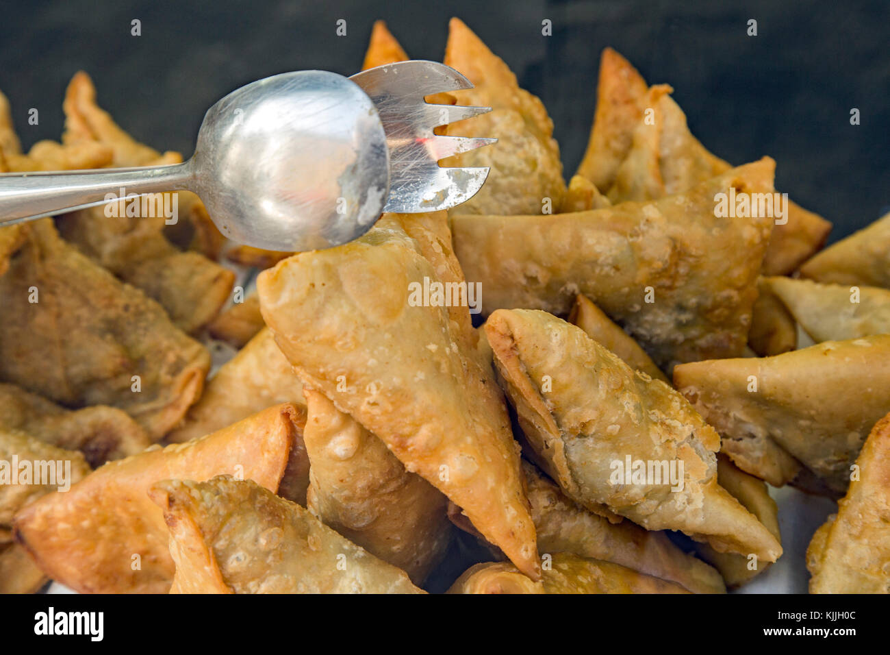 Indian cuisine starters close up landscape format Stock Photo - Alamy