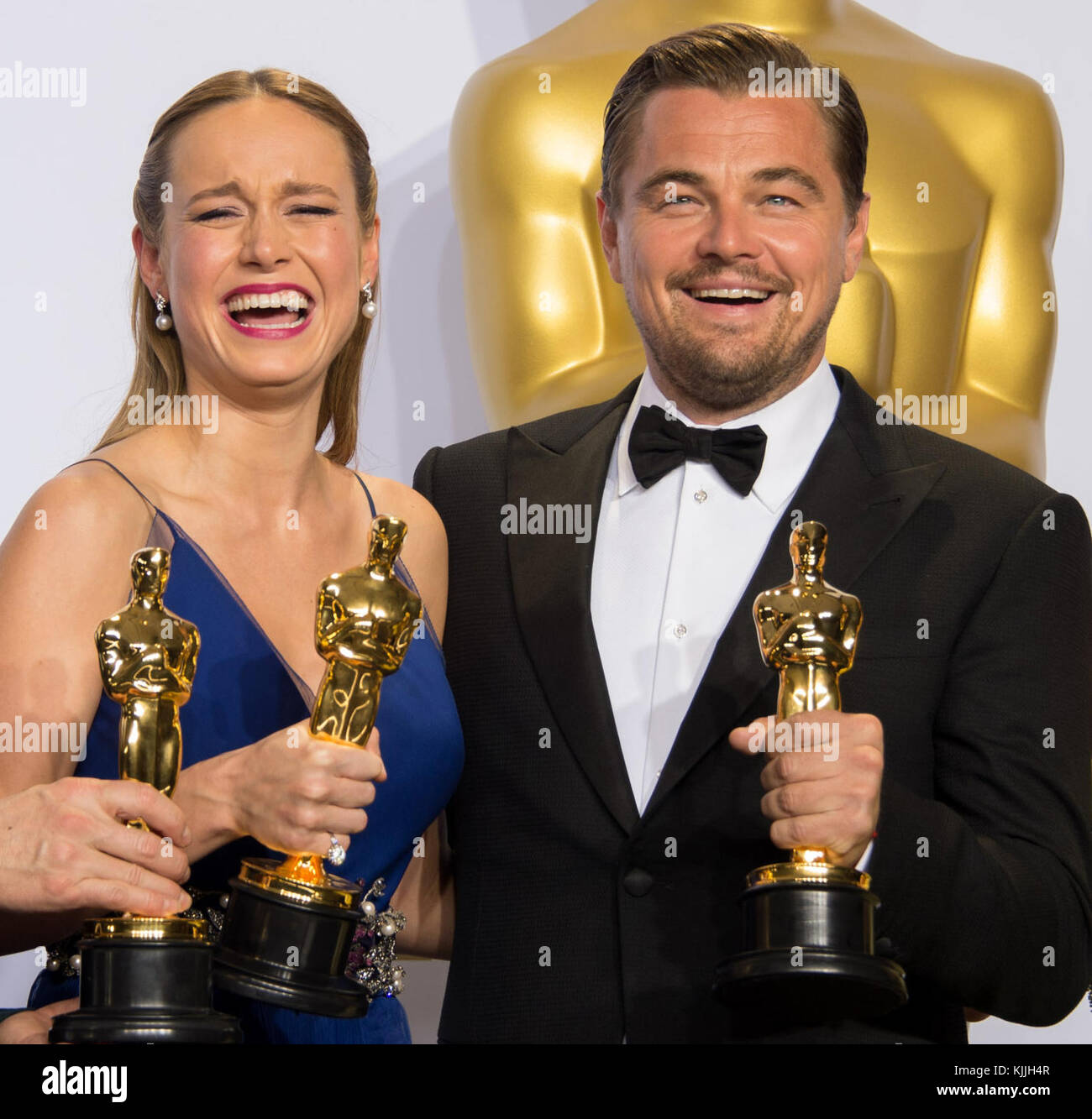HOLLYWOOD, CA - FEBRUARY 28: Brie Larson, Leonardo DiCaprio in the ...