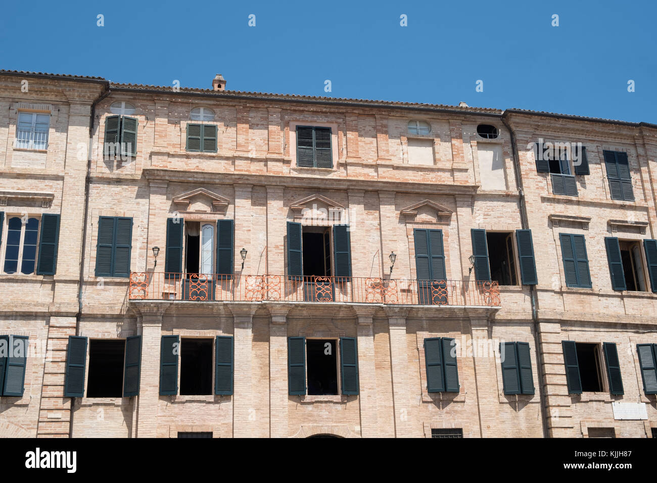Recanati (Ancona, Marches, Italy): typical buildings of the historic ...