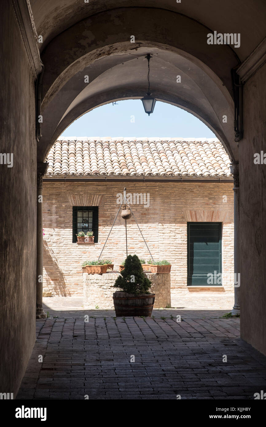 Recanati (Ancona, Marches, Italy): typical buildings of the historic ...