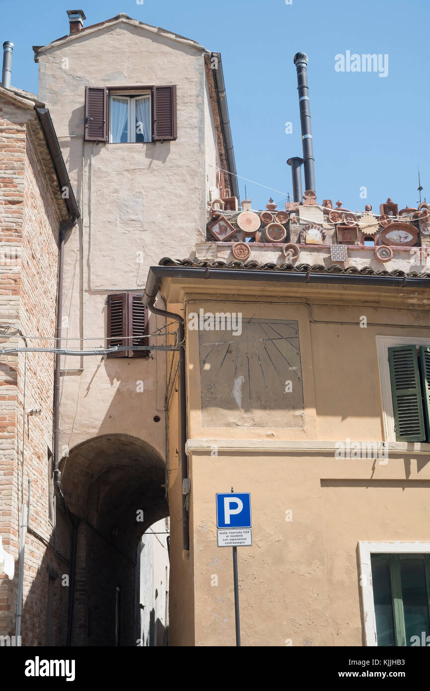 Recanati (Macerata, Marches, Italy): typical buildings of the historic ...