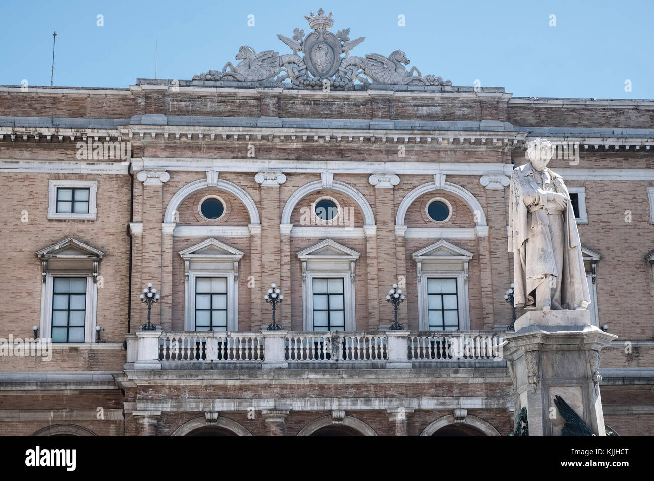 Recanati (Macerata, Marches, Italy): facade of the palace hosting the ...
