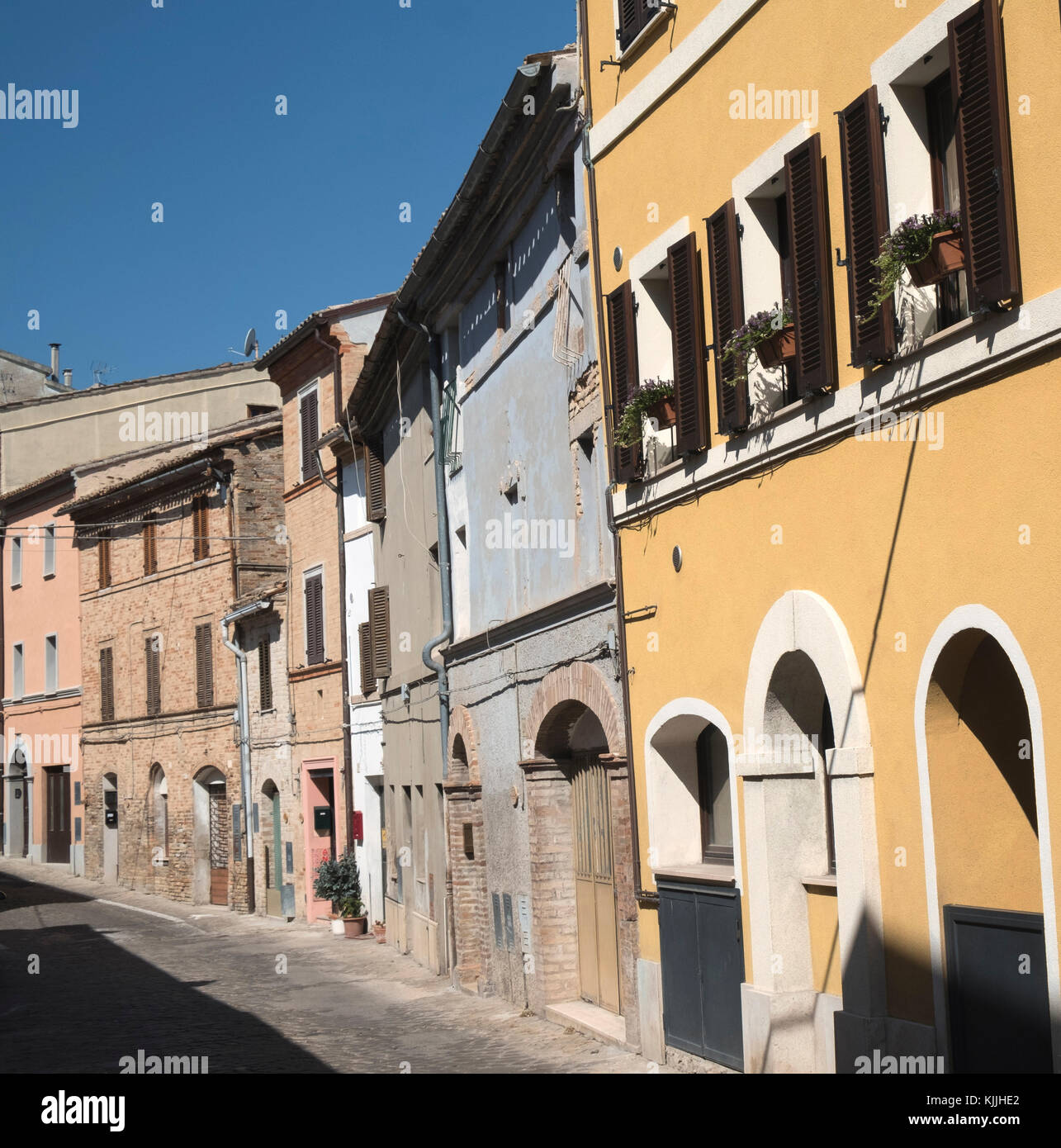 Recanati (Macerata, Marches, Italy): typical buildings of the historic ...