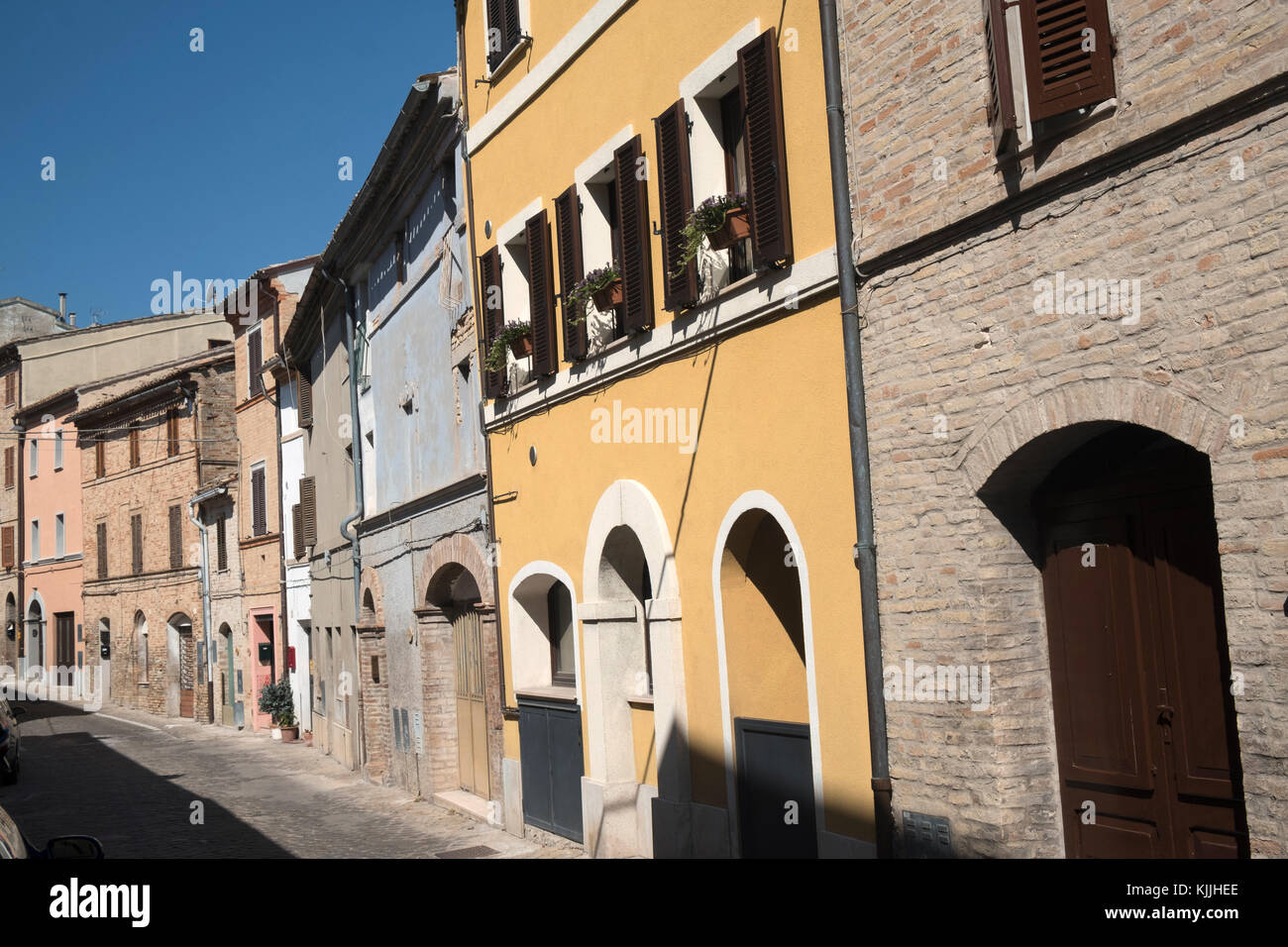 Recanati (Macerata, Marches, Italy): typical buildings of the historic ...