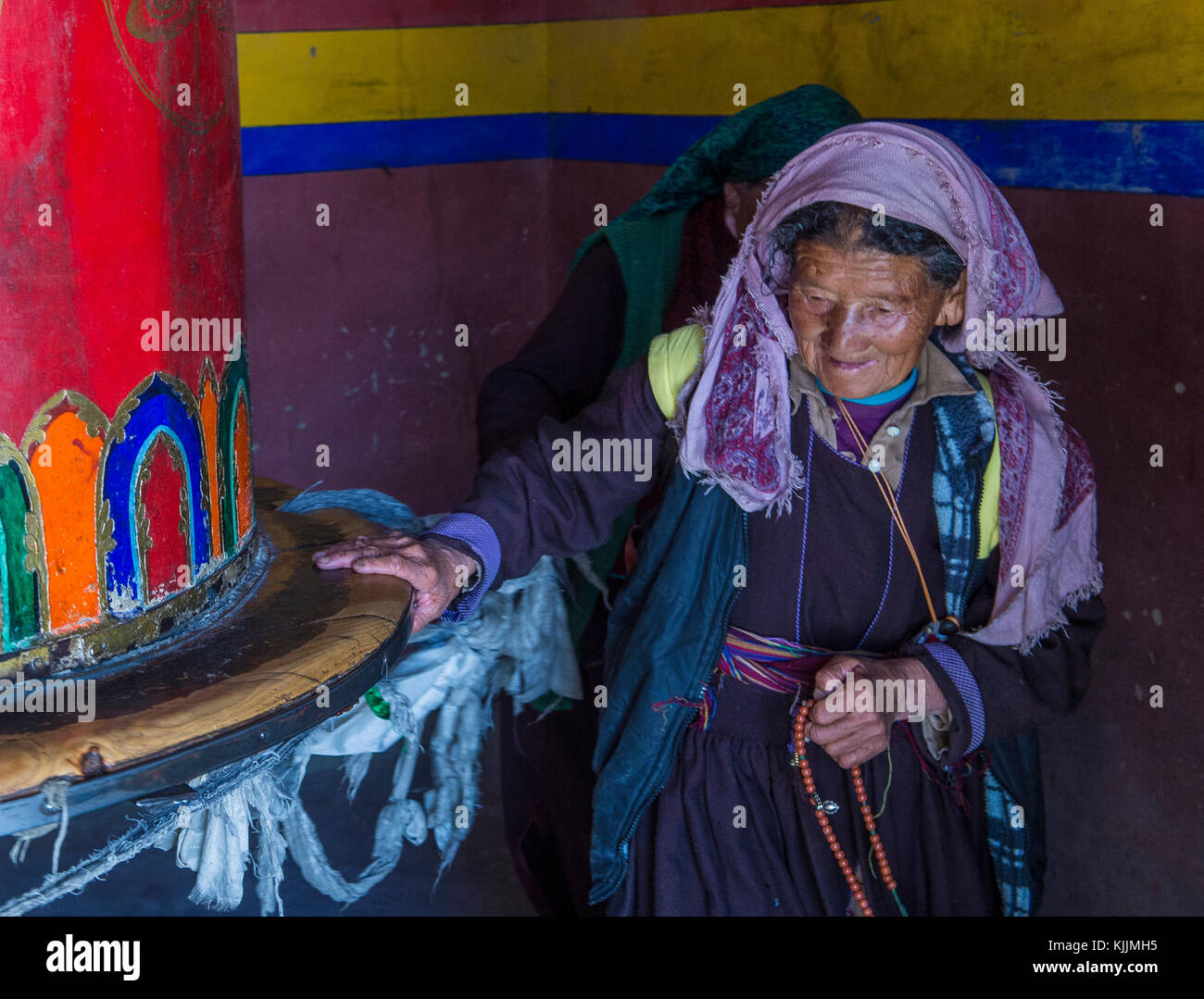 Portraite of Ladakhi woman during the Ladakh Festival in Leh India ...