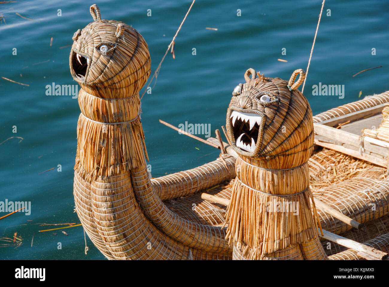 Reed boat around Lake Titicaca in Peru, South America Stock Photo - Alamy