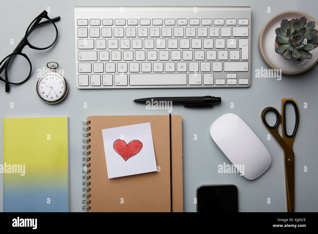 Office utensils on desk Stock Photo - Alamy