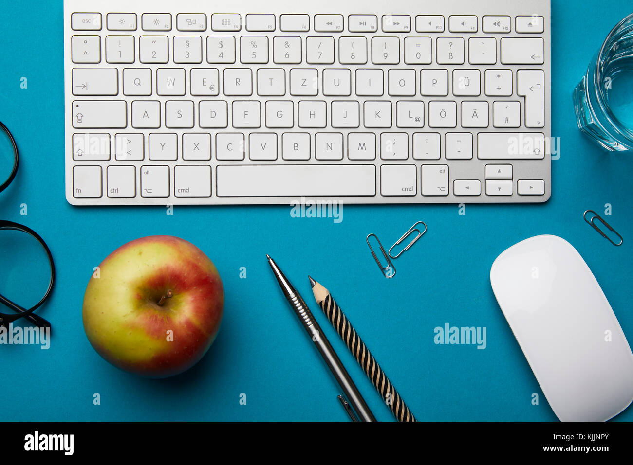 Office utensils on desk Stock Photo - Alamy