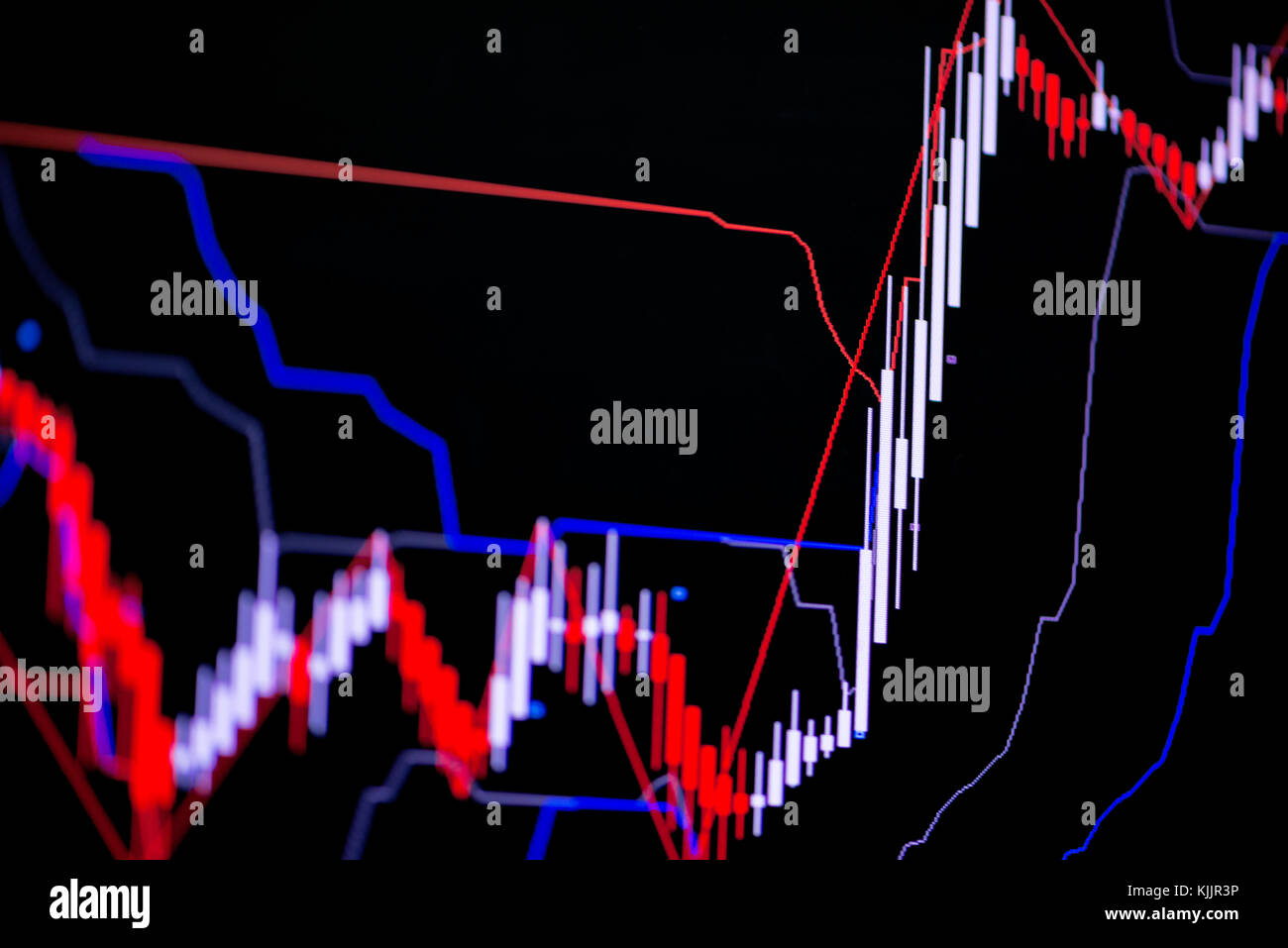 Candle stick graph chart with indicator showing bullish point or ...