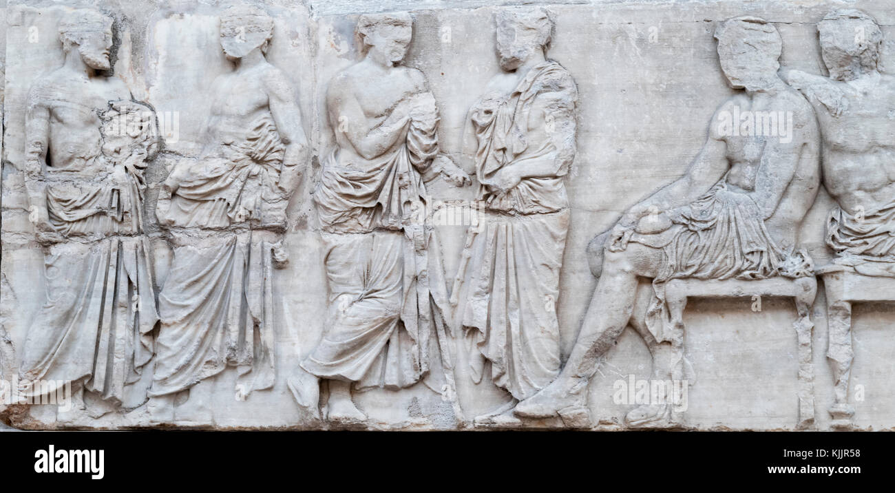 FRIEZE OF PARTHENON ELGIN MARBLES (1816) BRITISH MUSEUM LONDON UNITED KINGDOM Stock Photo - Alamy