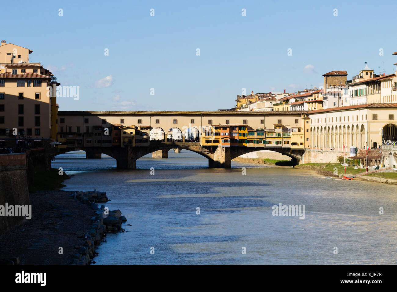 Old Bridge view, Florence, Italy. Italian landmark. Bridge over Arno ...
