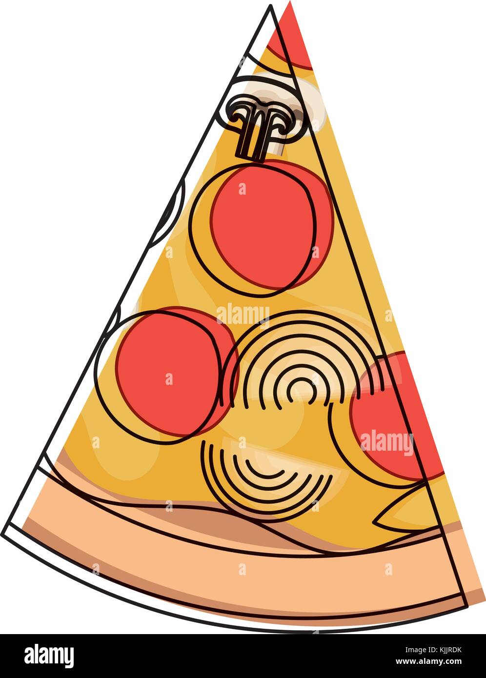 pizza slice in watercolor silhouette on white background Stock Vector ...