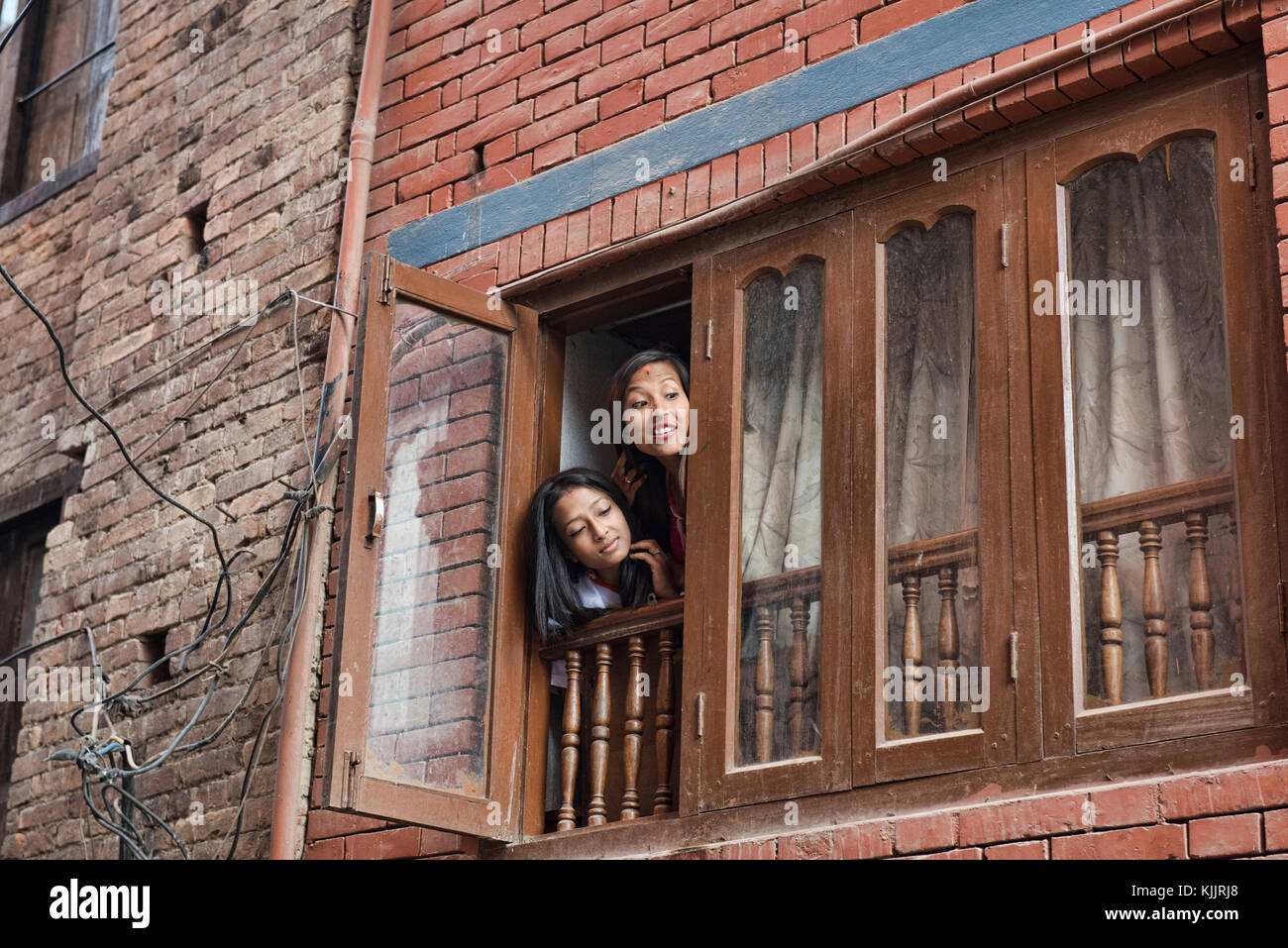 Looking out the window, Kathmandu, Nepal Stock Photo - Alamy