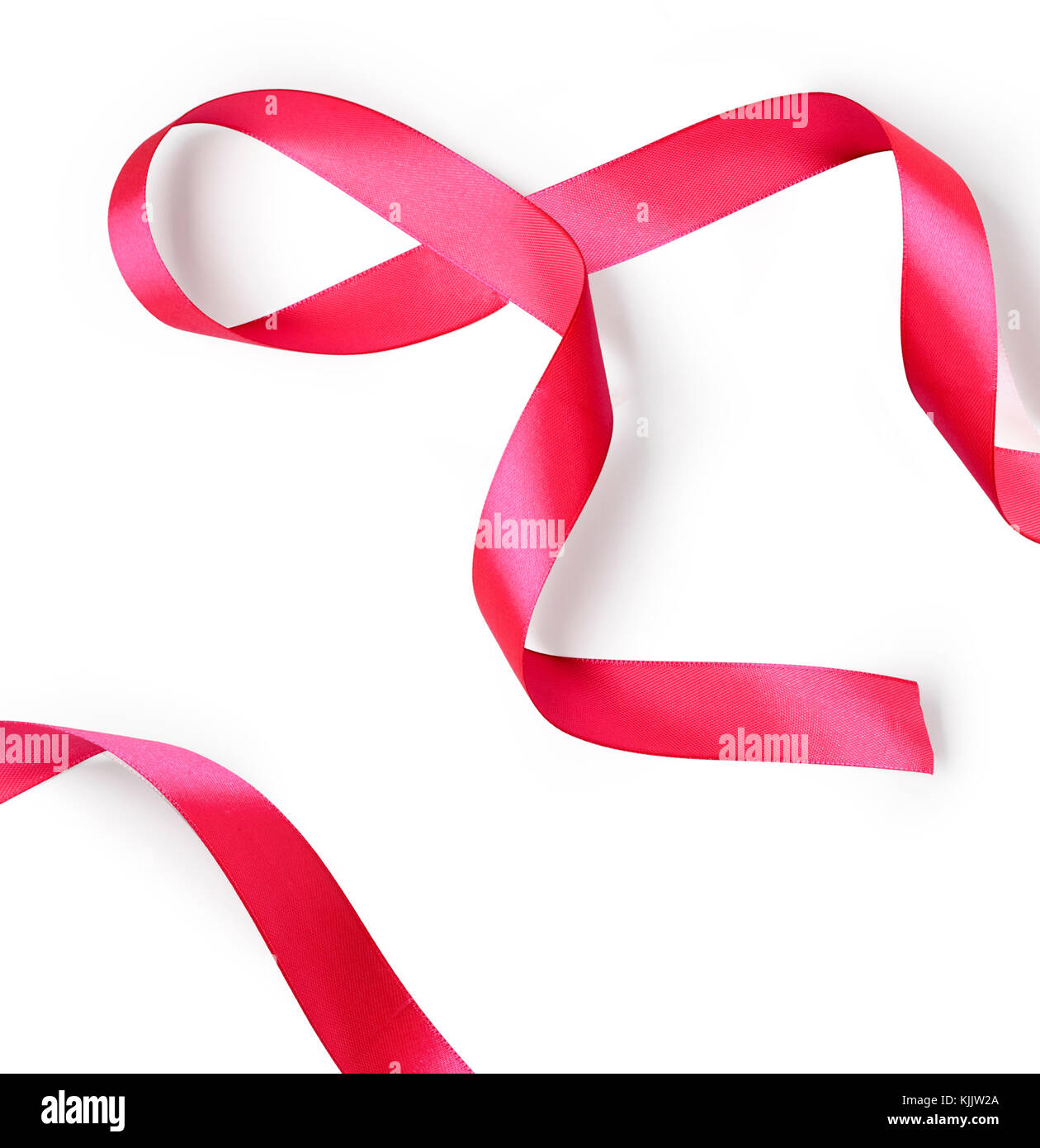 Red ribbon on white background Stock Photo - Alamy