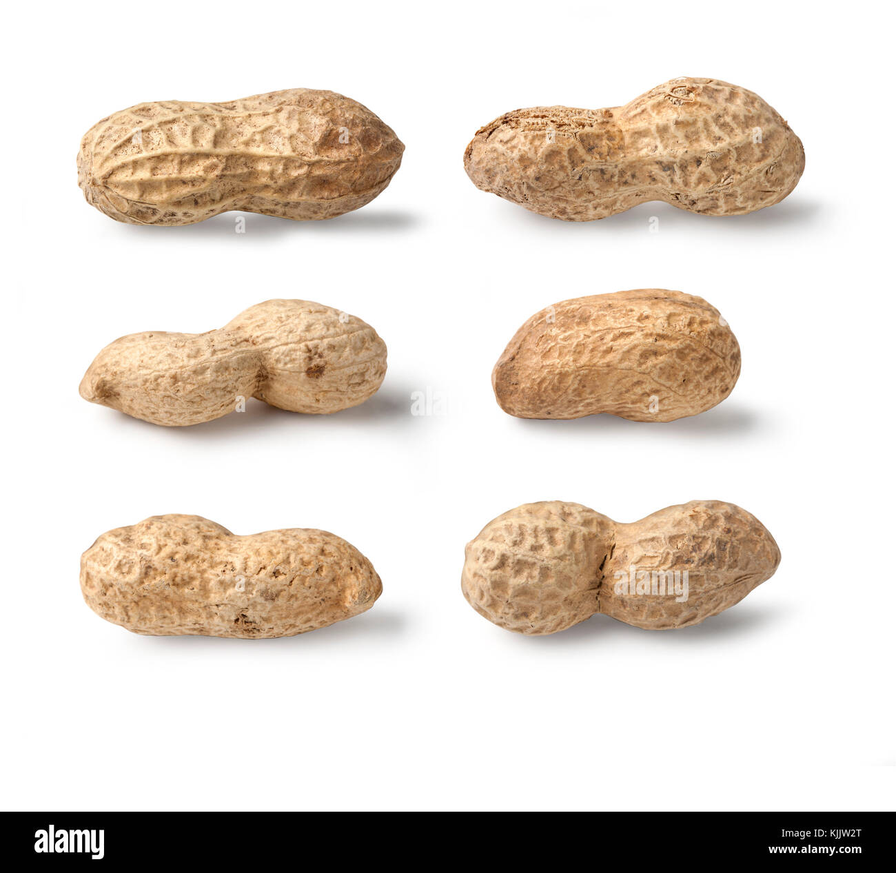Set of Peanuts isolated on white background close up Stock Photo - Alamy