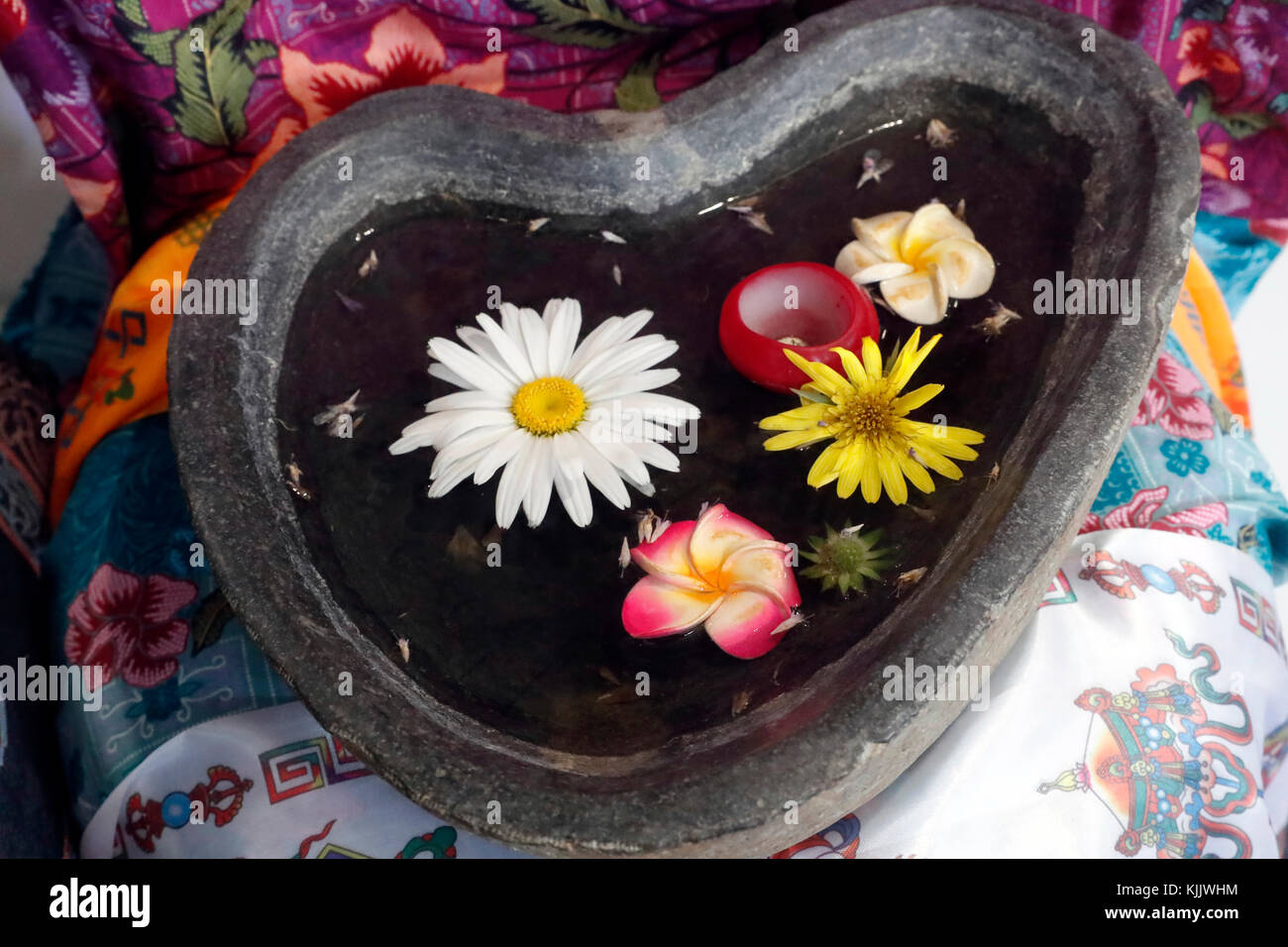 Flowers in the bowl in SPA salon. France Stock Photo - Alamy