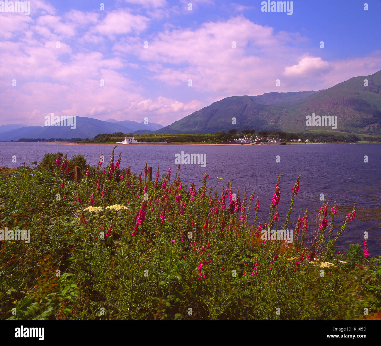 Summer view looking across the Corran Sound towards Ardgour with Corran ...