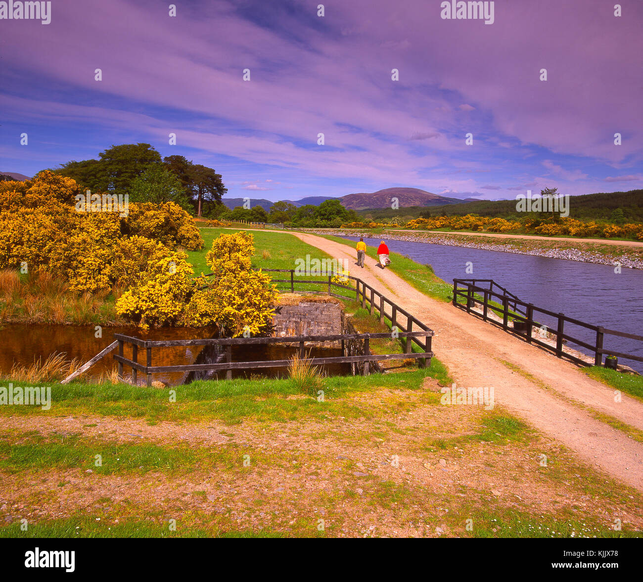 The Caledonian Canal near Moy Bridge, Glen Albyn, Lochaber Stock Photo ...
