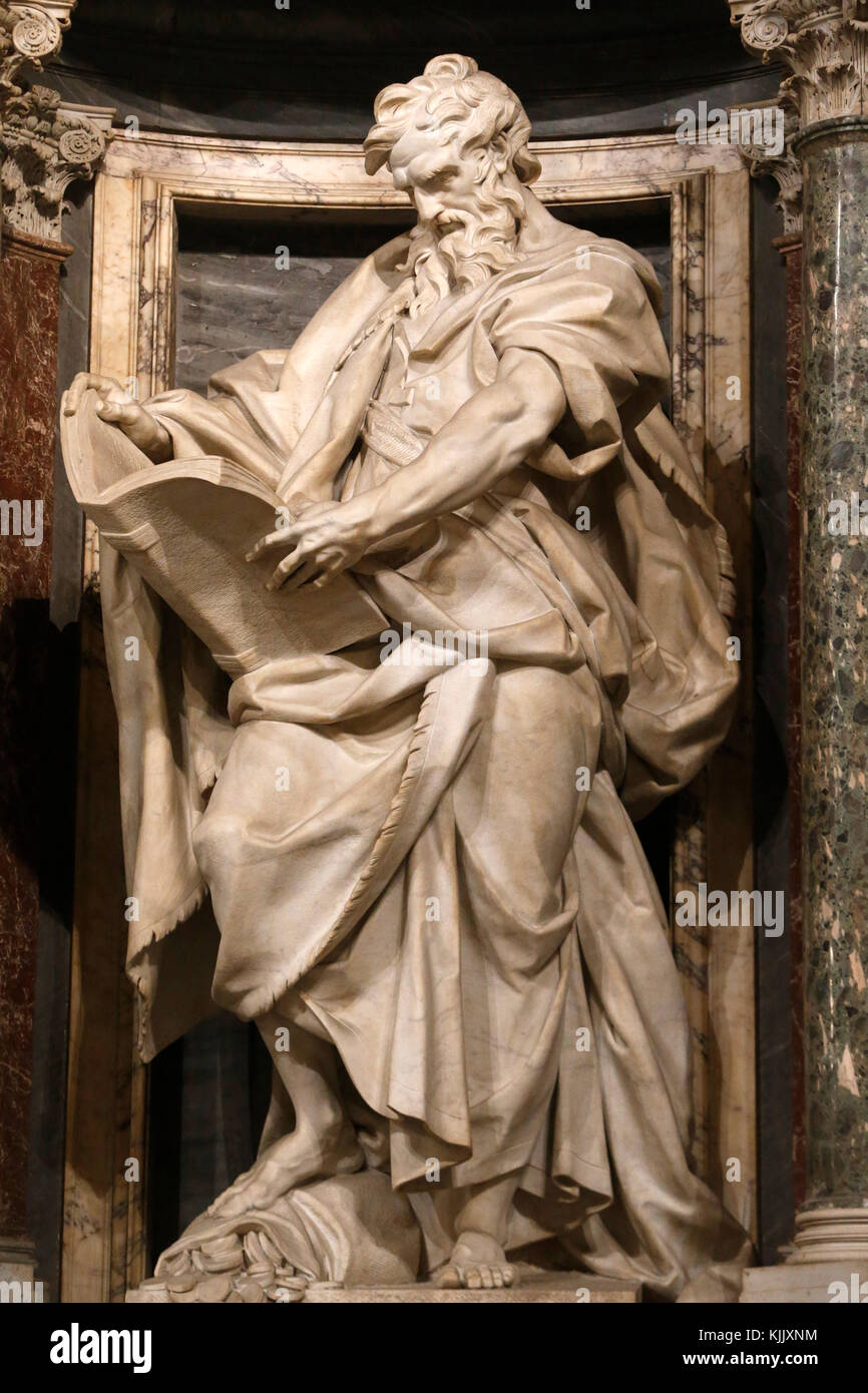 St John in Laterano's church, Rome. St Matthew statue. Italy Stock ...