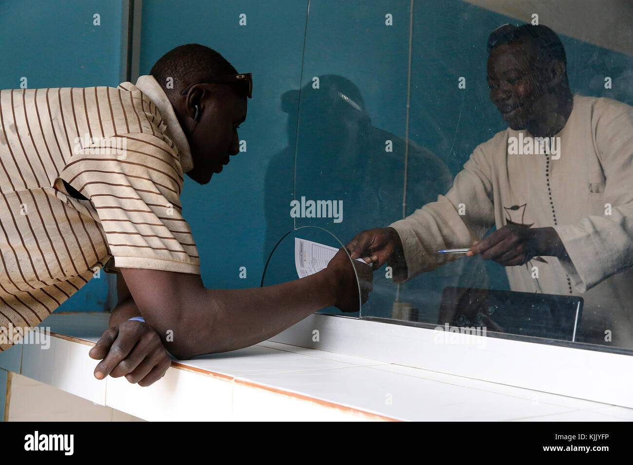 Microfinance institution branch office. Client. Senegal Stock Photo - Alamy