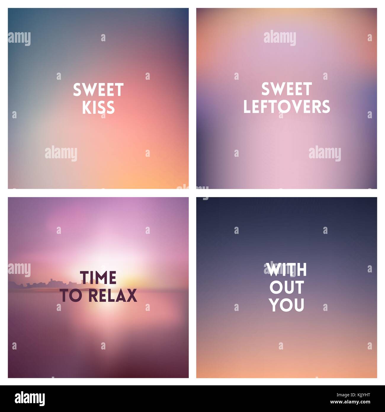 Abstract vector fog blurred background set. Square blurred background ...