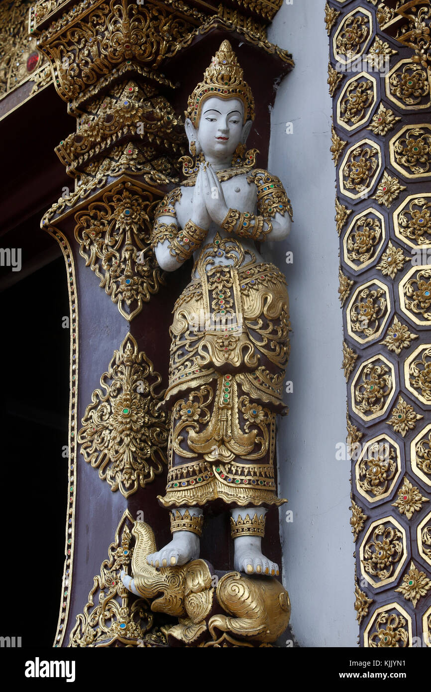 Deva statue in a Chiang Mai pagoda. Thailand Stock Photo - Alamy