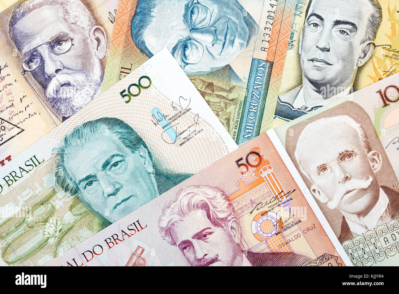 Old Brazilian money, a background Stock Photo - Alamy