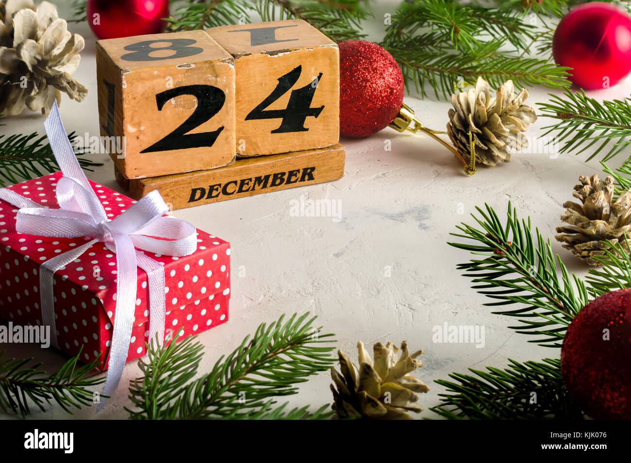 Eve, Christmas. December 24th. Winter time. Light blank for a postcard ...