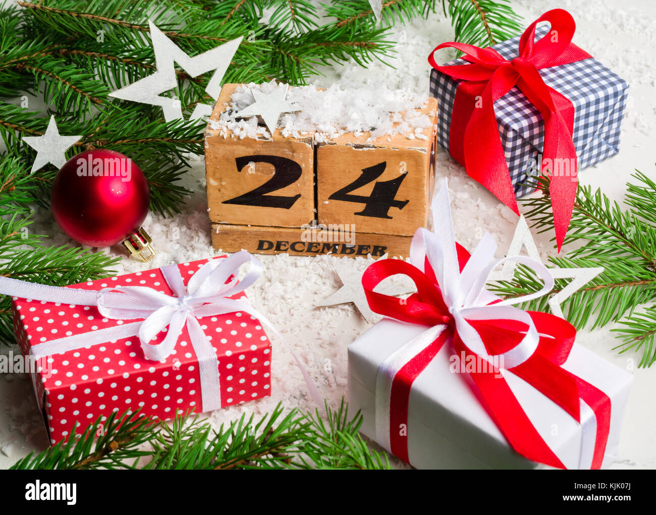 Eve, Christmas. December 24th. Winter time. Light blank for a postcard ...