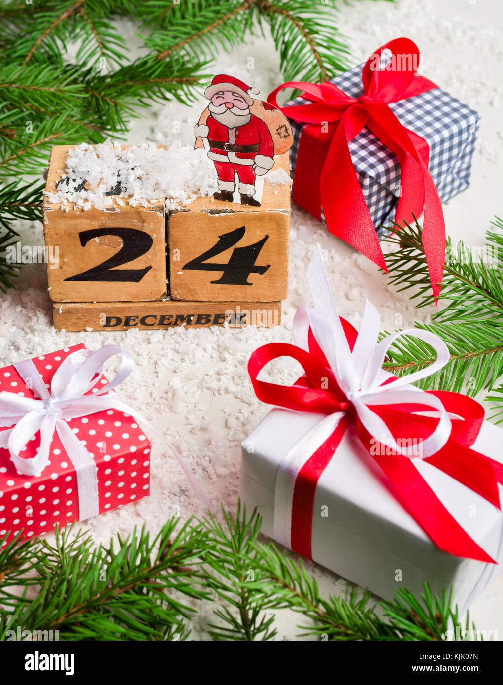 Eve, Christmas. December 24th. Winter time. Light blank for a postcard ...