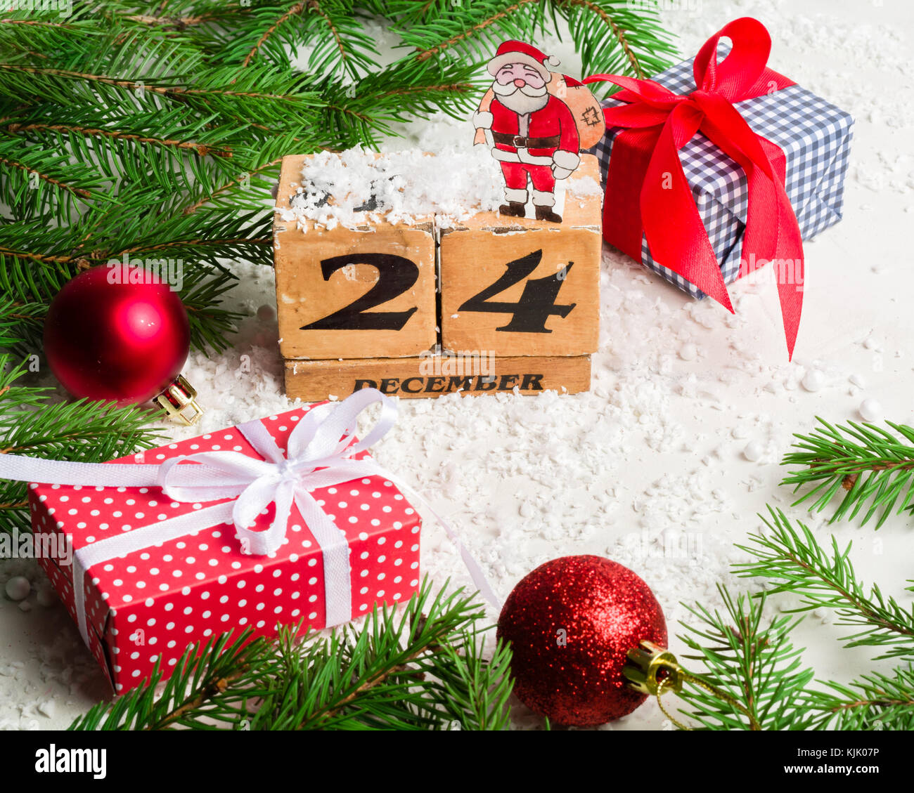 Eve, Christmas. December 24th. Winter time. Light blank for a postcard ...