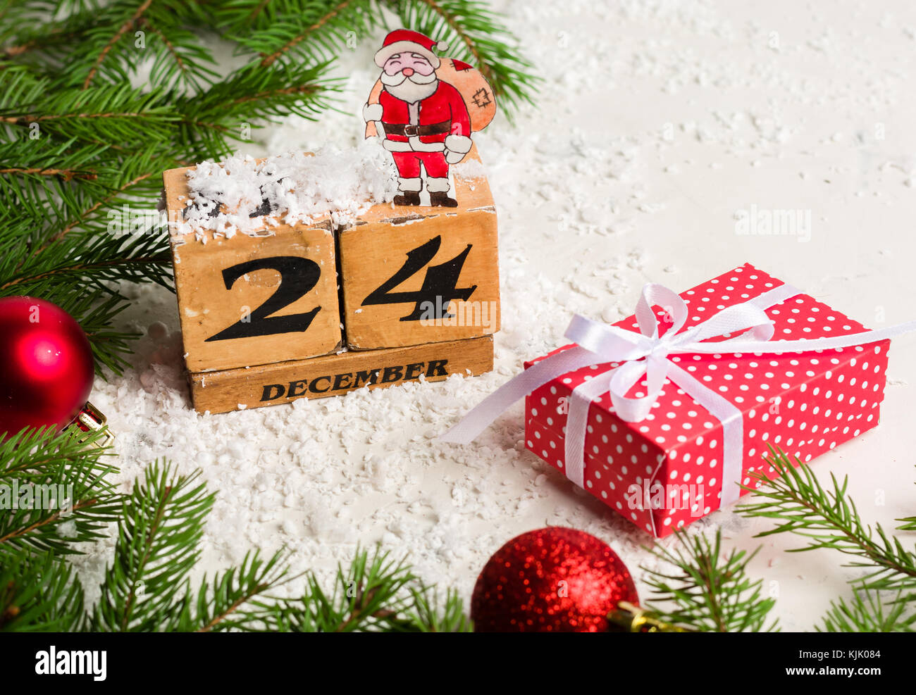 Eve, Christmas. December 24th. Winter time. Light blank for a postcard ...