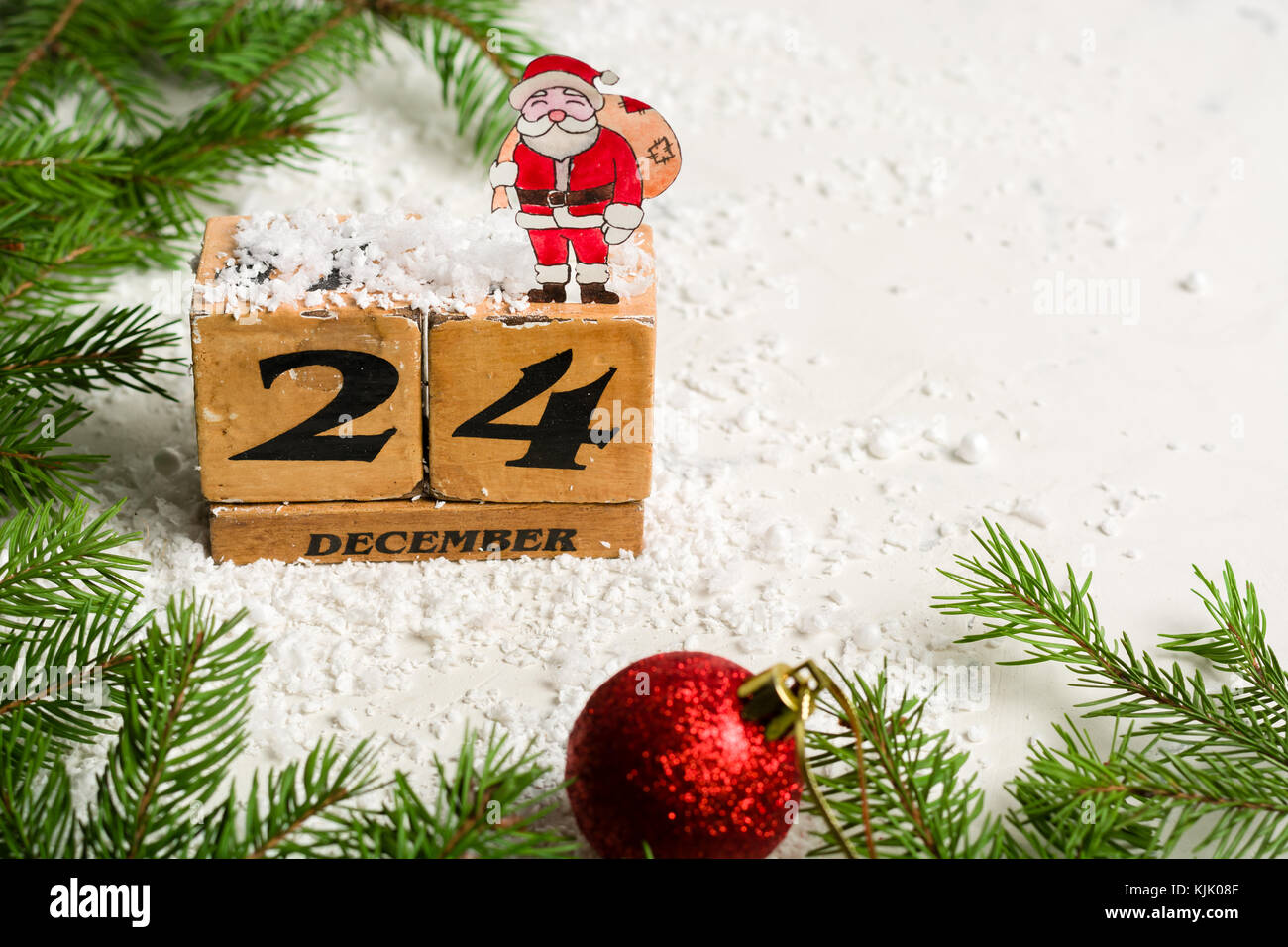 Eve, Christmas. December 24th. Winter time. Light blank for a postcard ...