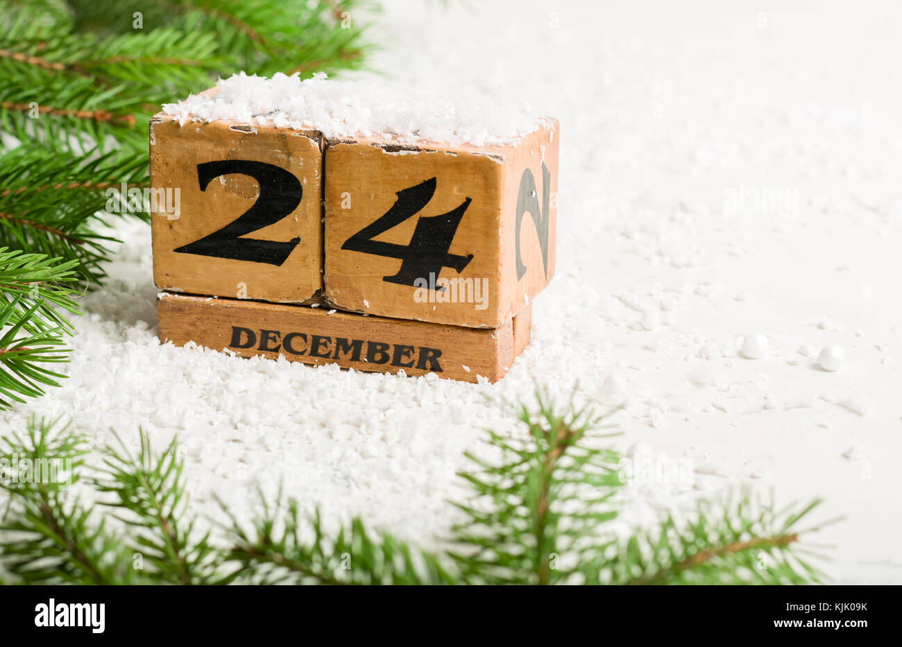 Eve, Christmas. December 24th. Winter time. Light blank for a postcard ...