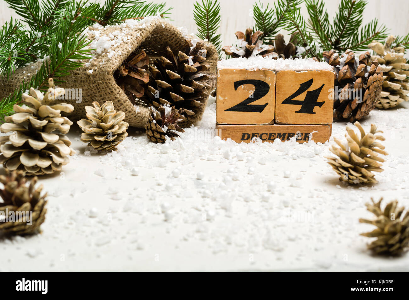 Eve, Christmas. December 24th. Winter time. Light blank for a postcard ...