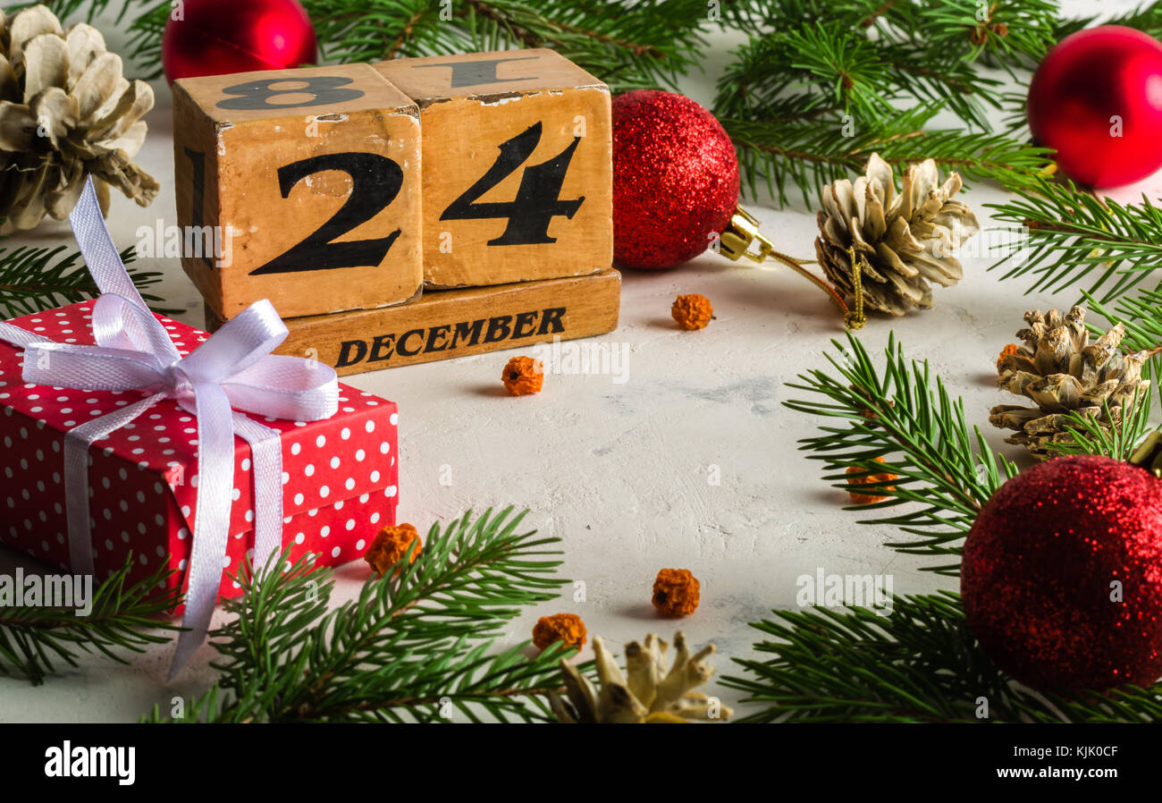 Eve, Christmas. December 24th. Winter time. Light blank for a postcard ...