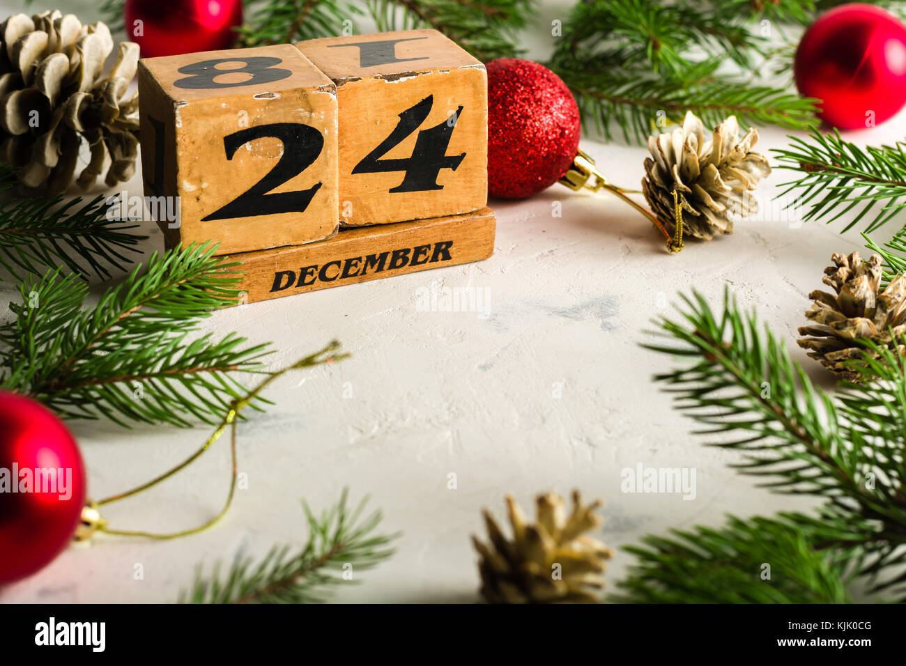 Eve, Christmas. December 24th. Winter time. Light blank for a postcard ...