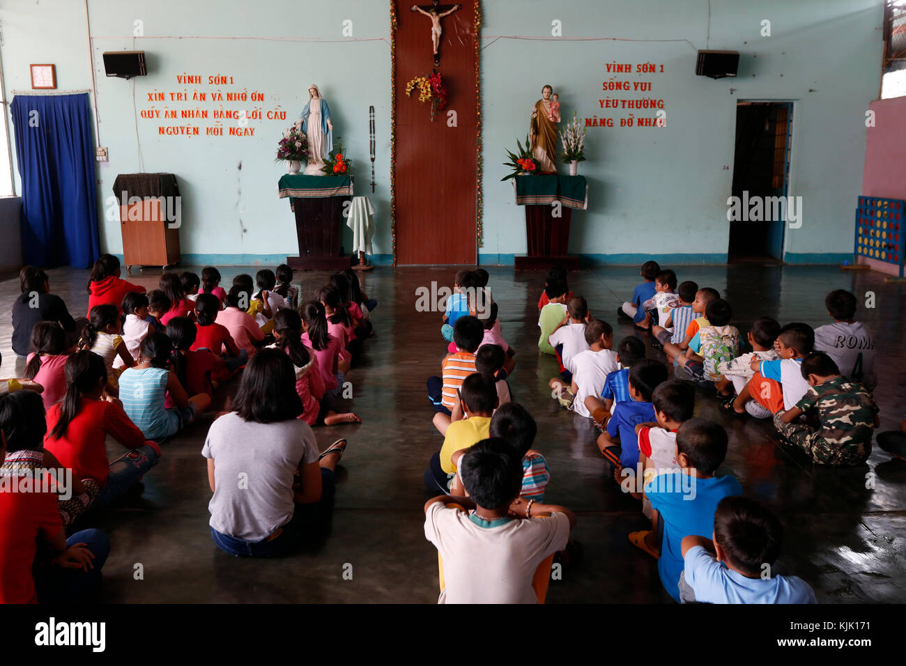 Vinh Son catholic orphanage. Ethnic children. Kon Tum. Vietnam Stock ...