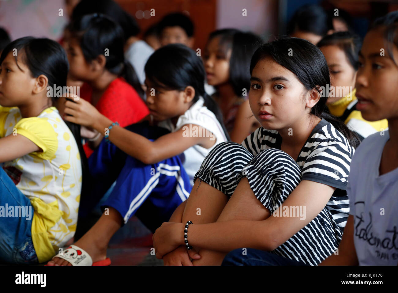 Vinh Son catholic orphanage. Ethnic children. Kon Tum. Vietnam Stock ...